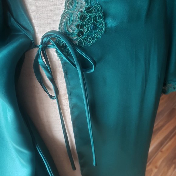 Victoria's Secret | Intimates & Sleepwear | Beaded Green Satin Victoria ...